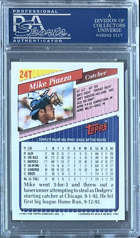 1993 TOPPS TRADED #24T ROOKIE MIKE PIAZZA HOF PSA 10 GEM MT DODGERS | eBay
