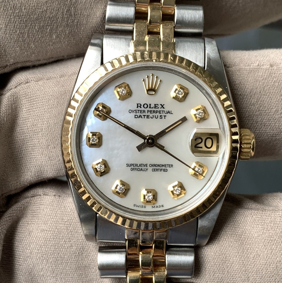 Rolex Datejust 68273 31MM M.O.P. diamonds dial Full Set | eBay