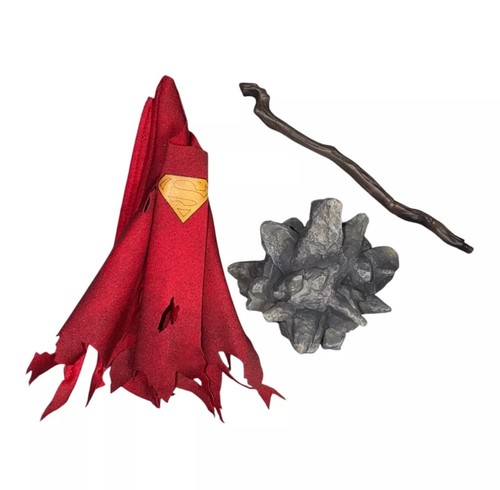 Mezco One:12 DC Recovery Suit Superman Flag Pole Rock Base Tattered ...