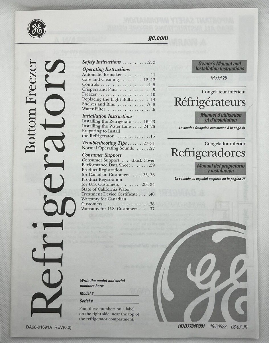 Ge Profile Refrigerator Parts Diagram