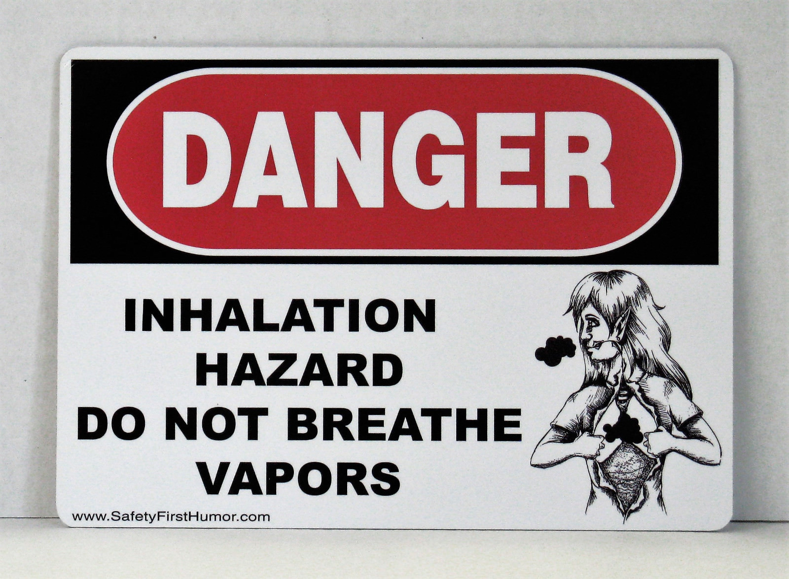 Inhalation Hazard Danger OSHA Adhesive Vinyl Sign Safety First Humor ...