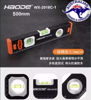 500mm Level Sturdy Spirit Level with 3 Vials Measure Tool Light ...