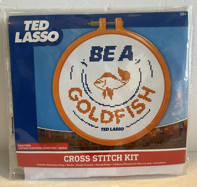 Ted Lasso Be A Goldfish Stamped Cross Stitch Picture Kit | eBay