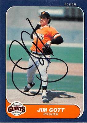 Jim Gott autographed Baseball Card (San Francisco Giants) 1986 Fleer ...