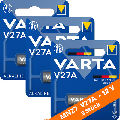 3 x Varta V27A MN27 A27 L828 GP27A 4227 Alkaline Knopfzelle Batterie ...