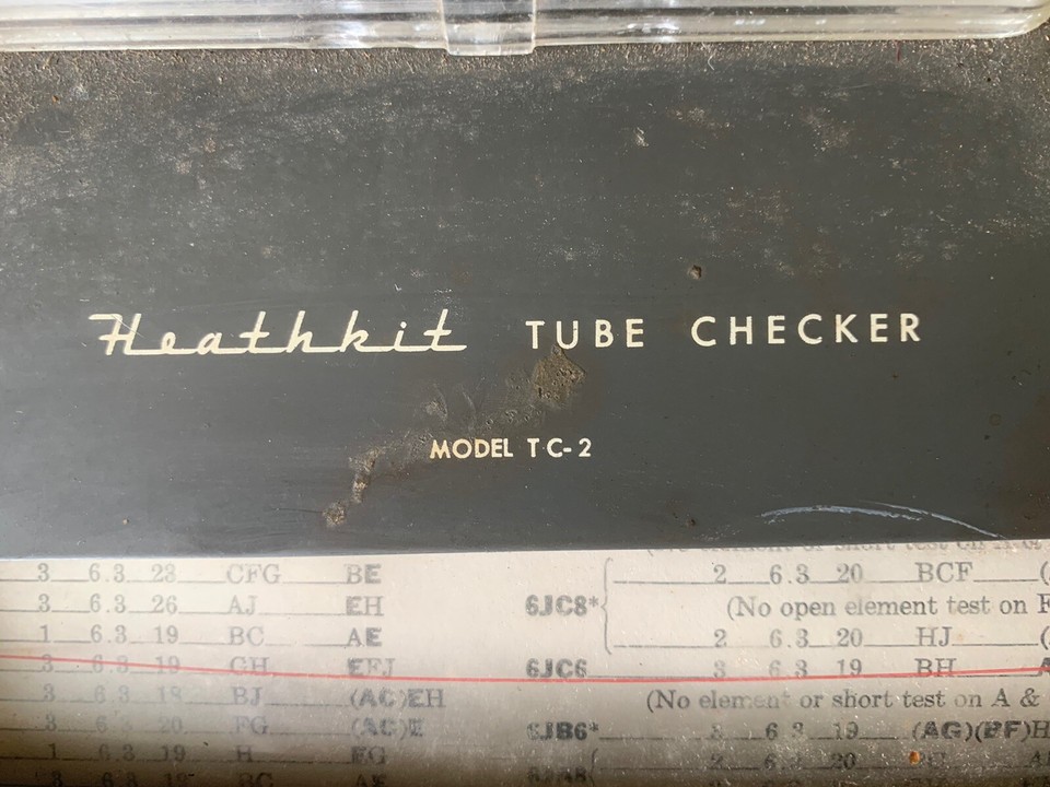 VINTAGE HEATHKIT TC-2 PORTABLE TUBE TESTER.POWERS UP,W/MANUAL,LOTS OF ...