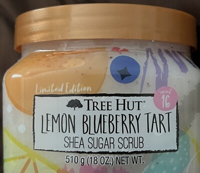 *NEW* TREE HUT LEMON BLUEBERRY TART SHEA SUGAR SCRUB-18 OZ JAR-LTD EDTN ...