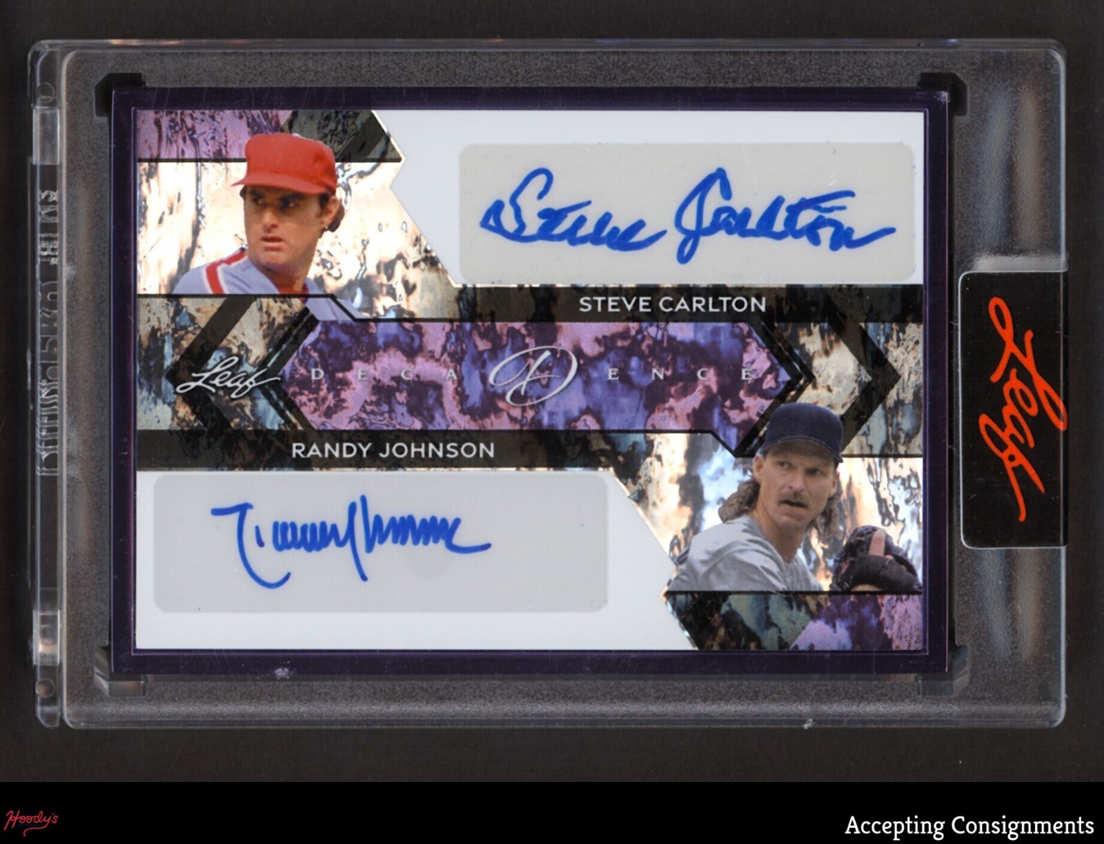 2024 Leaf Decadence Autograph Purple Steve Carlton, Randy Johnson 3/5 ...