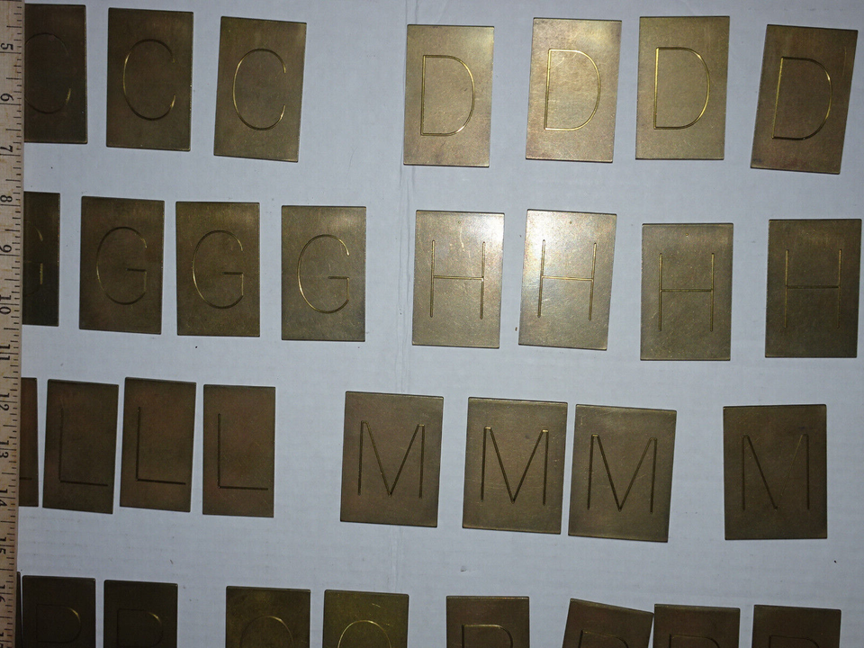 135 New Hermes Font Engraving Brass Plates Letters, Numbers, Symbols ...