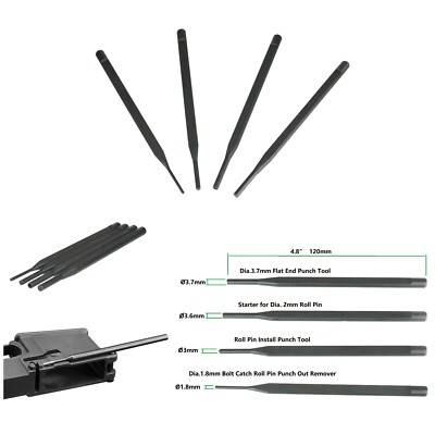 4PC Set Roll Pin Install and Removal Tool Kit, All Alloy Steel Heat ...