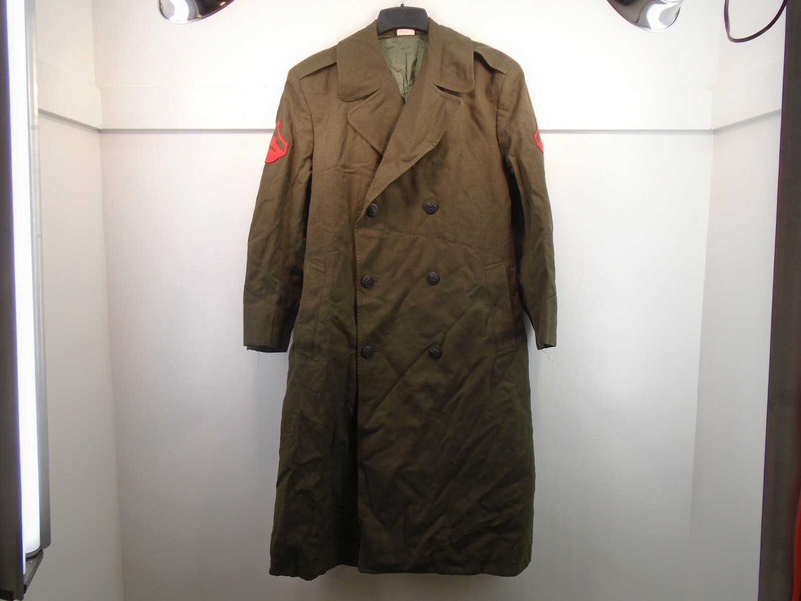 USMC US Marine Corps Overcoat Wool Man's Serge Green 40 R 1970 Vietnam ...