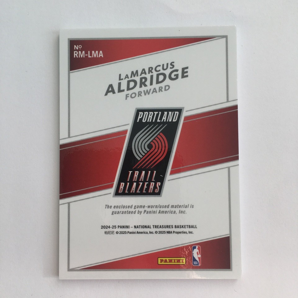 2023-24 National Treasures LaMarcus Aldridge Game Used Retro Materials ...