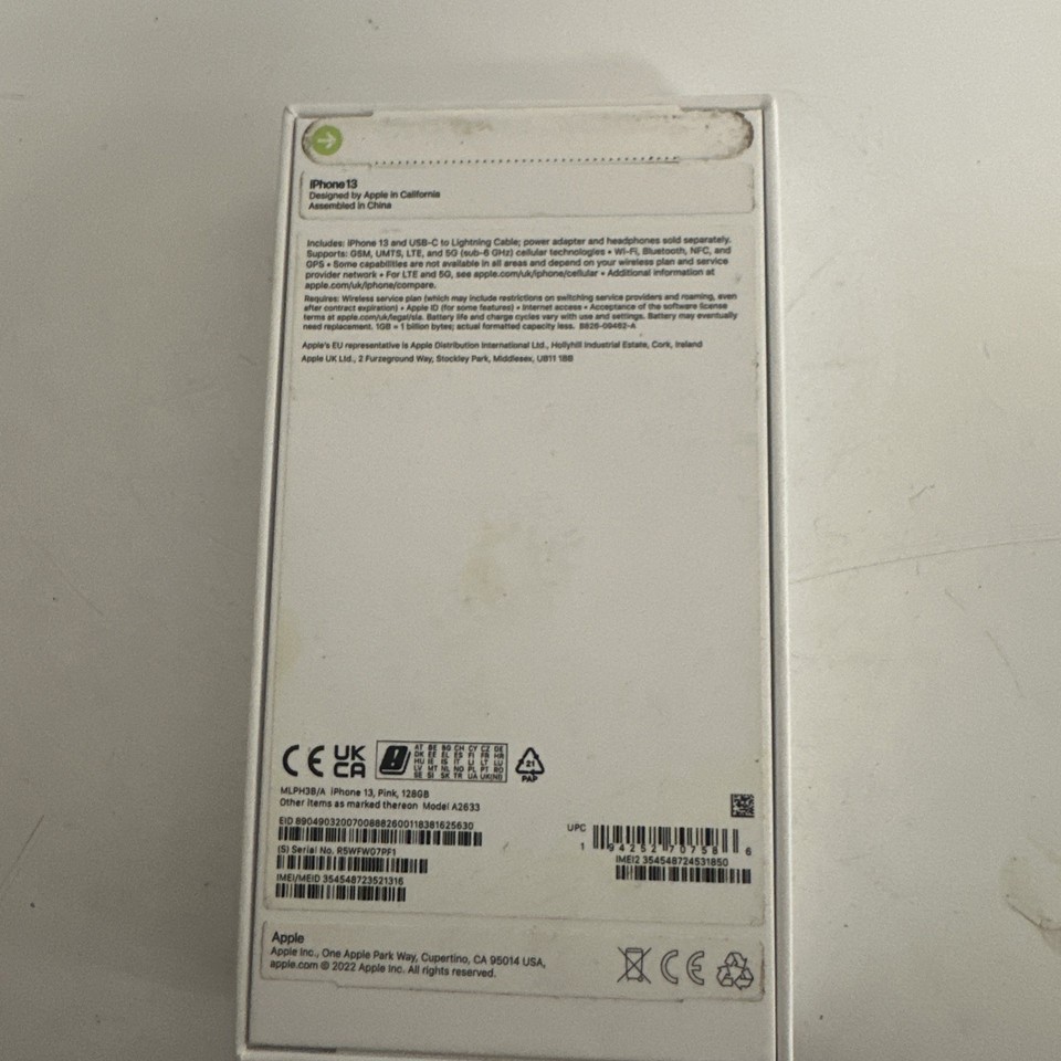 Genuine Apple Certified iPhone 13 Empty Box | eBay UK