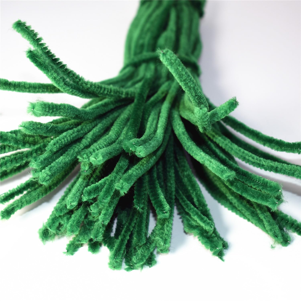 Pipe Cleaners 100 Pieces Chenille Stems Dark Green for DIY Art ...