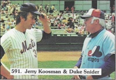 JERRY KOOSMAN & DUKE SNIDER 1976 SSPC Baseball card #591 New York Mets ...