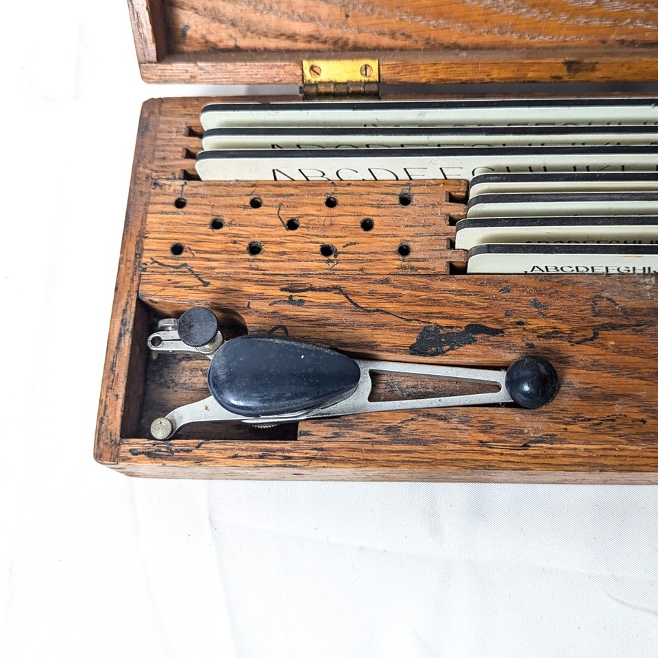 Vtg Keuffel & Esser Leroy Lettering Drafting Set K&E Wood Case 3240 ...