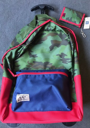 GAP GapKids NWT Boys Green Camo Colorblock Roller Backpack w/ matching ...