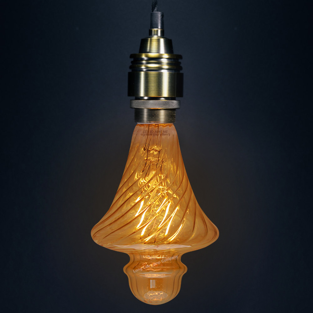 Vintage LED 2W Edison Style TWISTED CONE Filament Light Bulb B22 or E27 ...