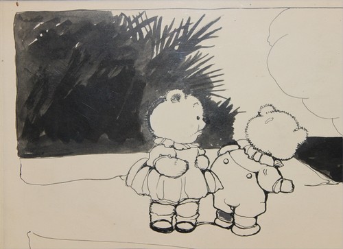 GRACE DRAYTON- NY Illustrator-2 Signed Mixed Media Paintings-Children ...