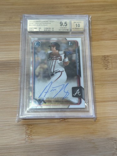 AUSTIN RILEY 2015 Bowman Chrome Draft Pick RC Rookie Auto BGS 9.5/10 ...