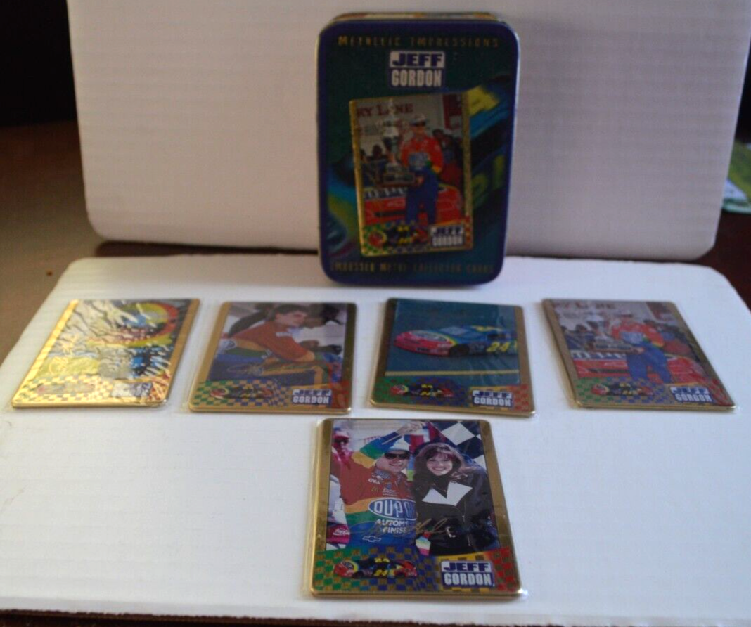 Jeff Gordon Metallic Impressions 5 Embossed Metal Collector Cards in ...