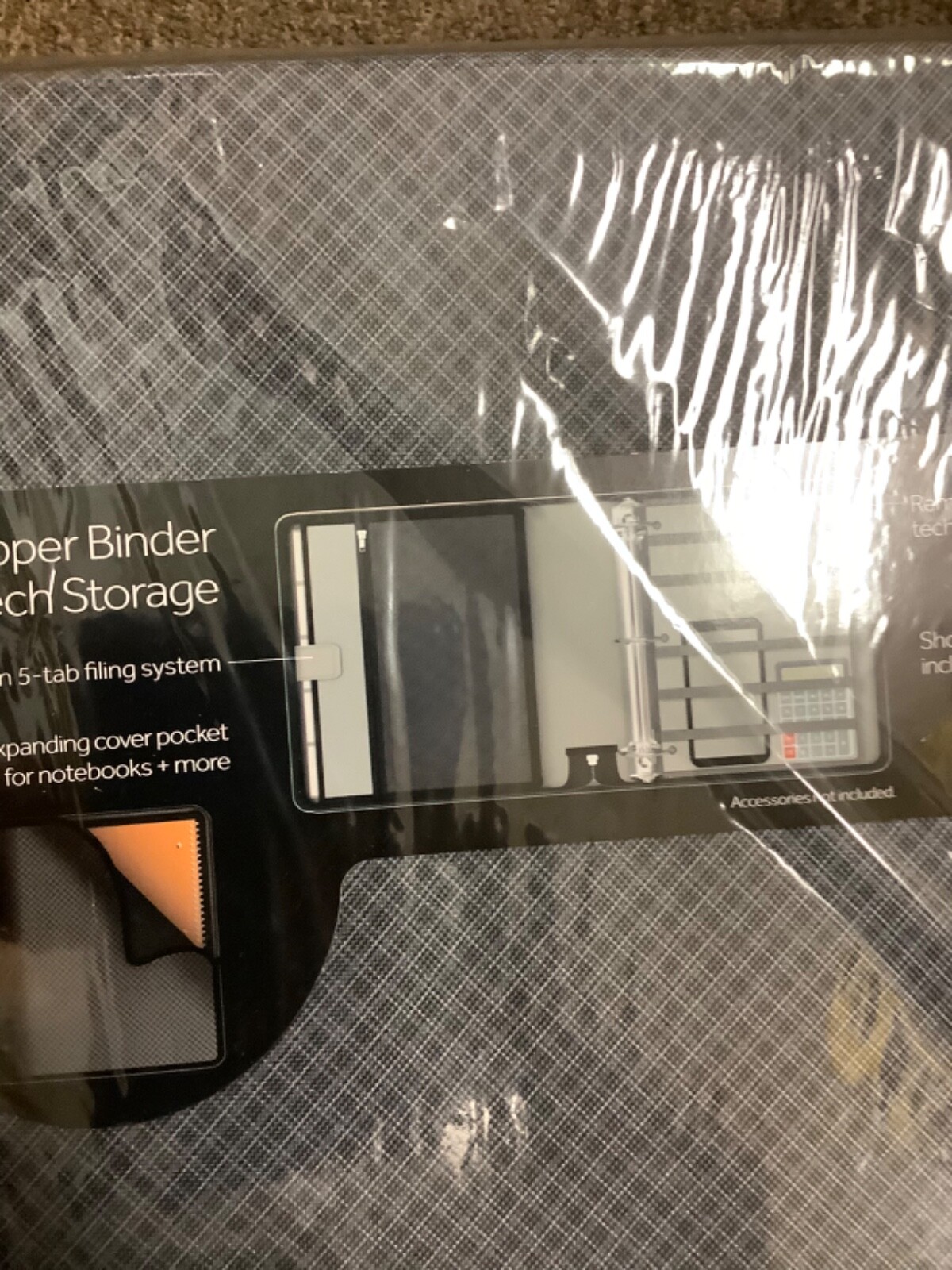 Oxford Zipper Binder + Tech Storage 3” grey/black | eBay