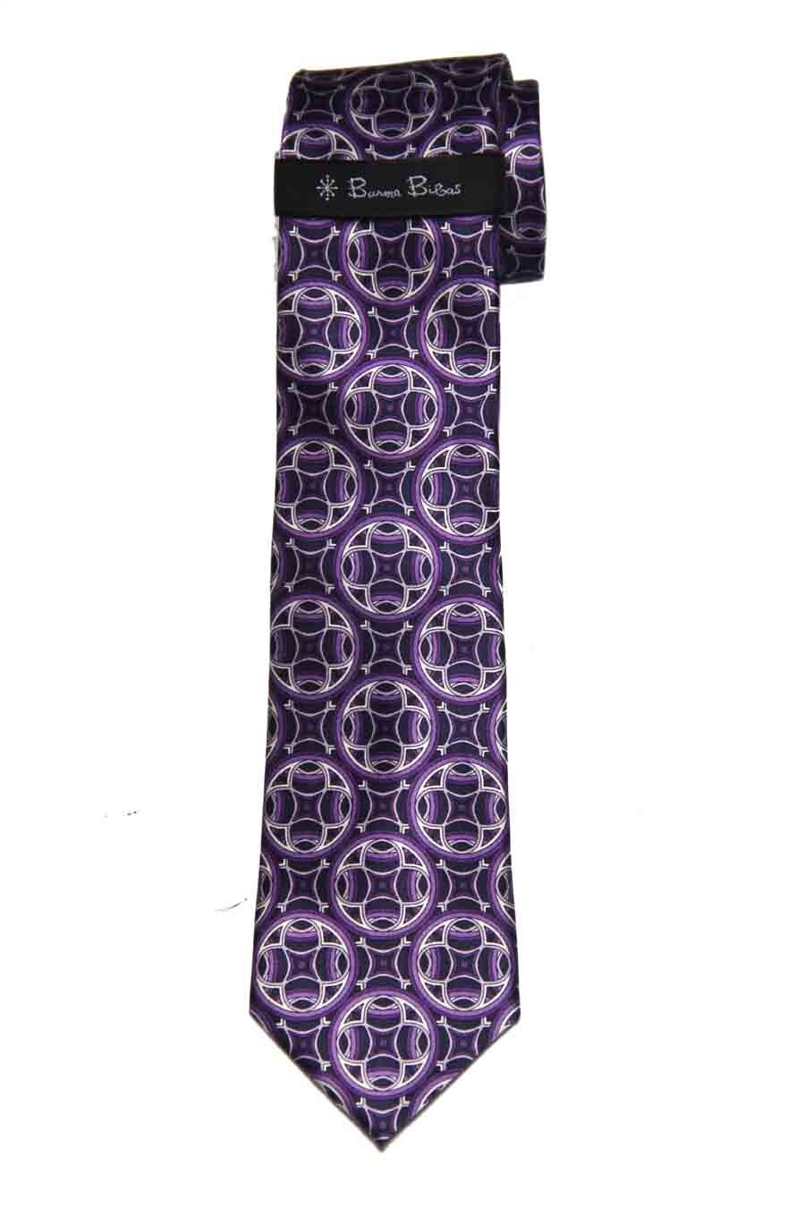 Burma Bibas Silk Tie Purple Black White Geometric Men's Narrow | eBay