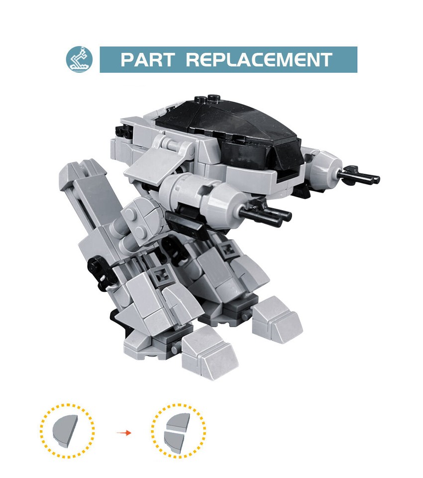 MOC ED-209 Mecha Robots Action Figures Building Blocks Kids Model Toys ...