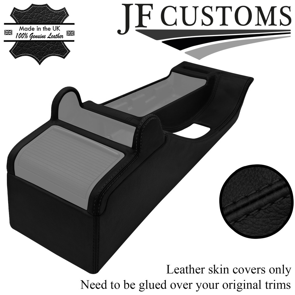 BLACK STITCH LEATHER CENTRE CONSOLE COVER FOR BMW E46 COUPE ARMREST ...