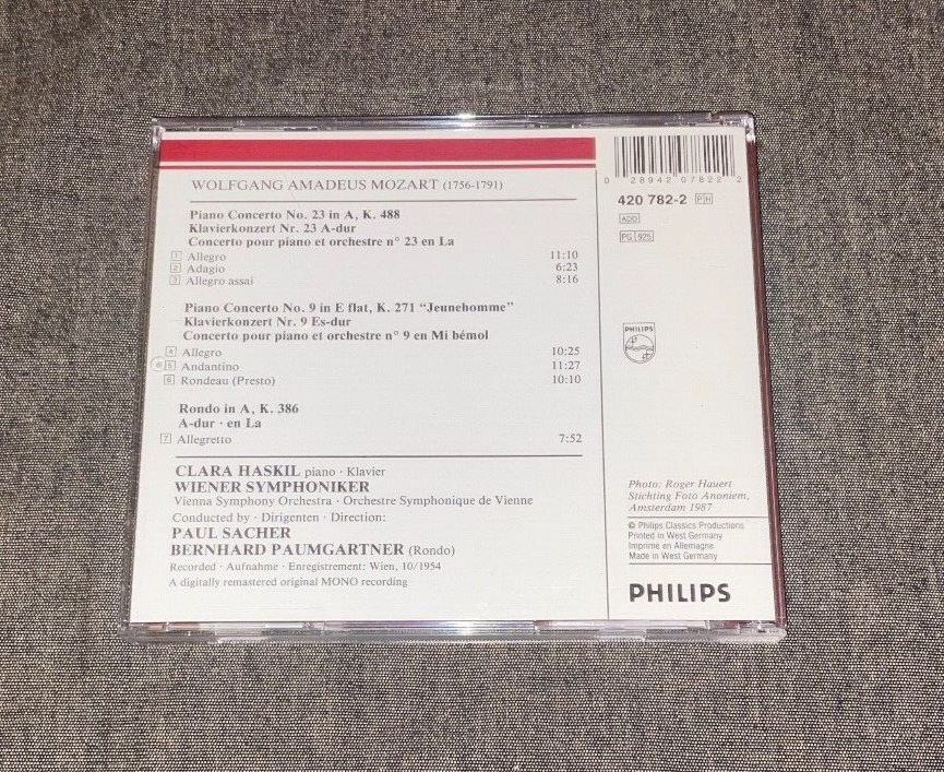 Philips 420 782-2 ed1 Haskil: Mozart: Piano cts. 23, 9, Rondo SILVER ...
