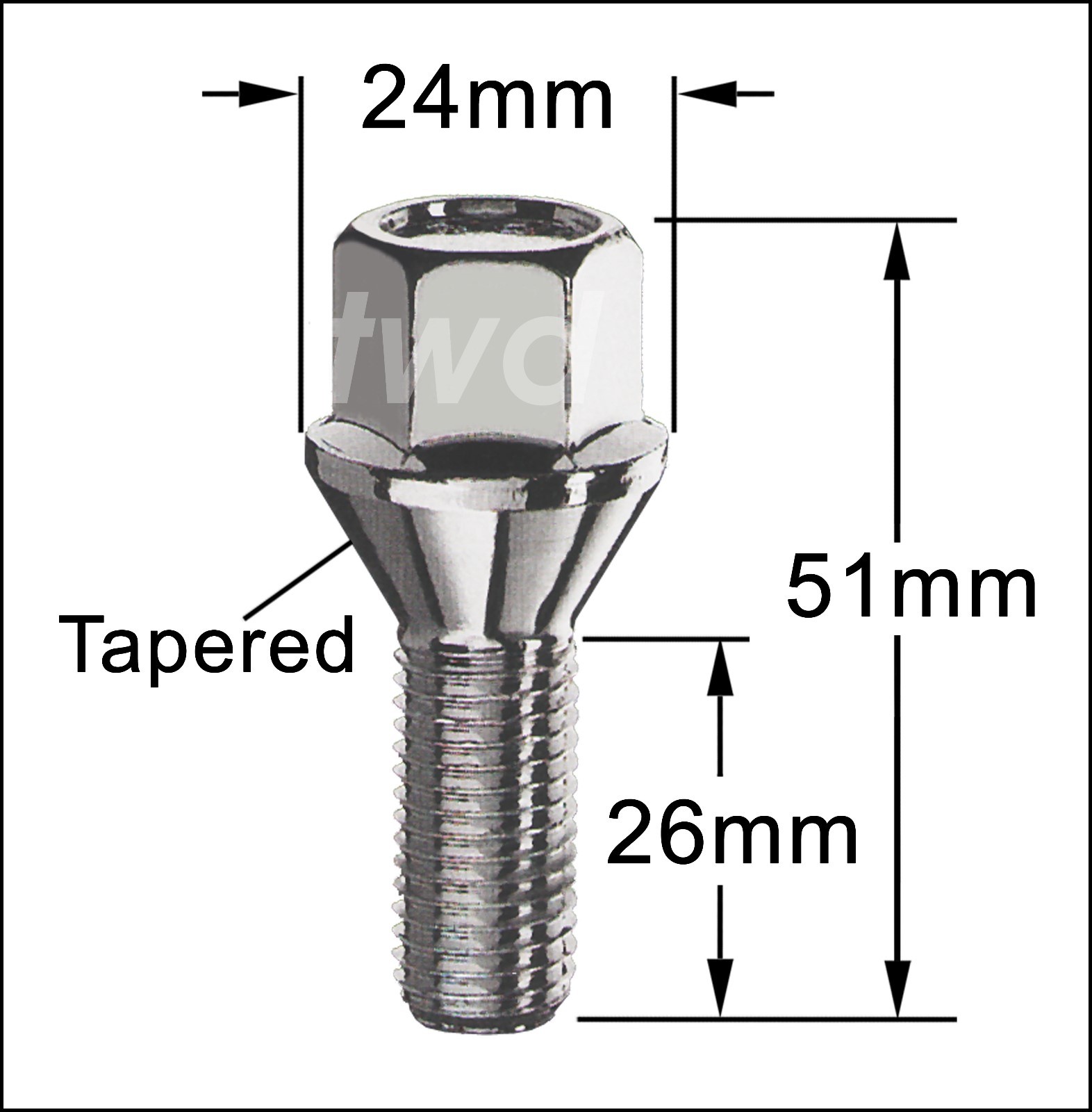 4 x ALLOY WHEEL BOLTS FOR MINI (2001-05) R50/R52/R53 (M12x1.5) STUD ...