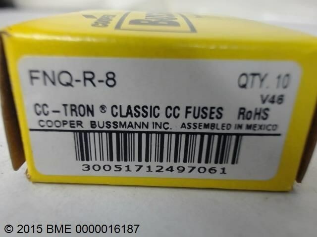 Bussmann, Fnq-R-8, Fuses, 8 Amp, 600 Vac Lot Of 10, | eBay