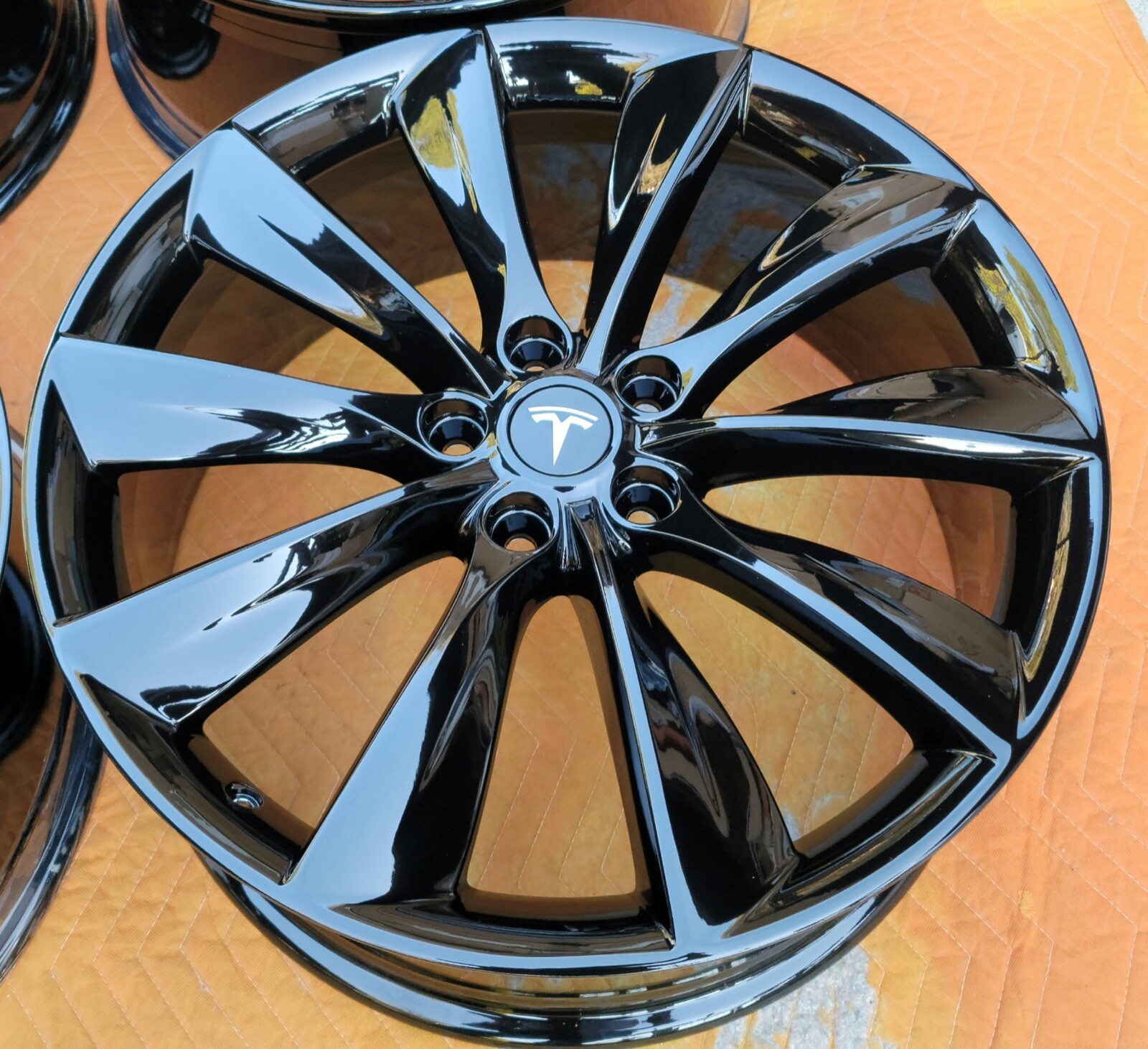 21" BRN NEW GLOSS BLACK OEM FACTORY ORIGINAL TESLA MODEL S WHEELS RIMS ...