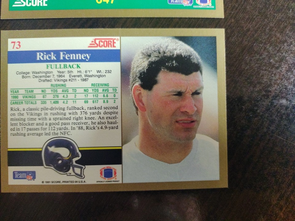 Score 91 - Rick Fenney, Chris Doleman, Lee, Reed, Carter - Minnesota ...