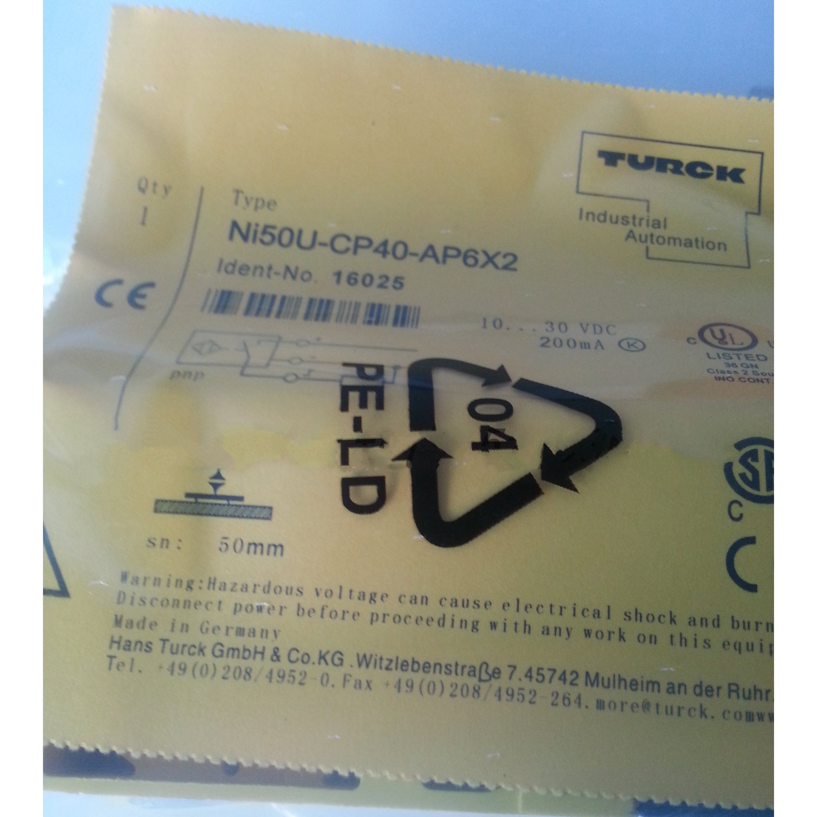 Brand new TURCK sensor NI50U-CP40-AP6X2 Fast Shipping | eBay