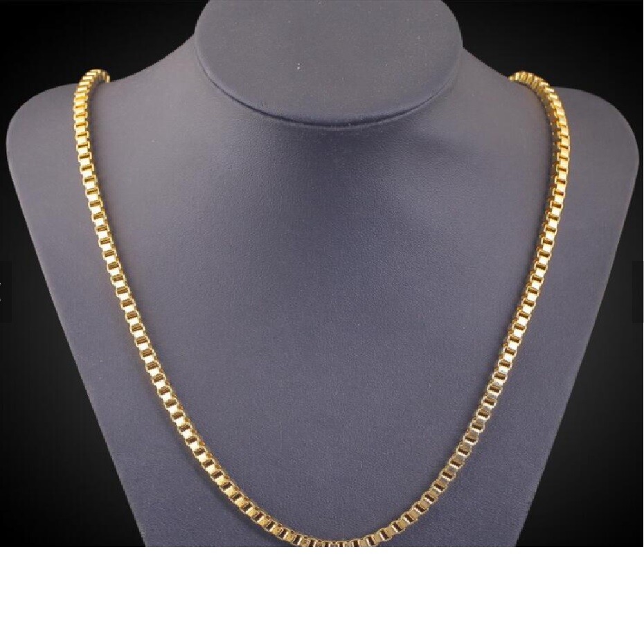 18K Gold Filled Tarnish-Resist Italian Box Chain Necklace 16"-32 inch ...