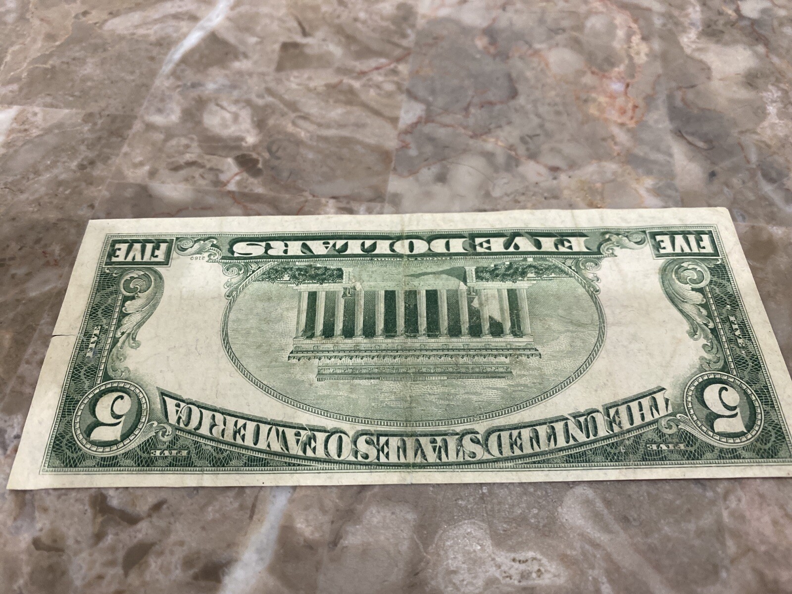 1950 Series ~ $5 Federal Reserve Banknote Wet Ink Transfer Error Rare ...