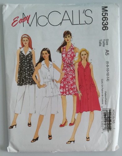 Mc CALL'S #5636 MISS SIZES 6-8-10-12-14 TUNICS DRESS BELT & PANTS ...