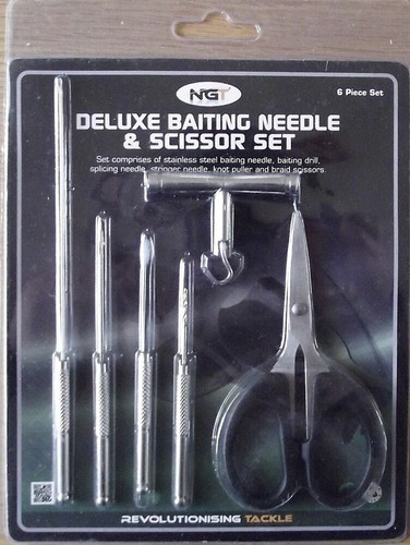 NGT 6 Piece Deluxe Stainless Steel Baiting Needle & Braid Scissor Set ...