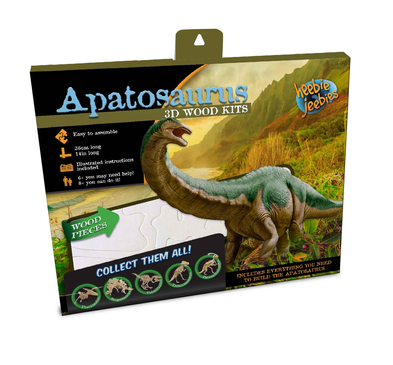 Small Apatosaurus Wood Kit Heebie Jeebies | eBay