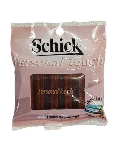 Schick Personal Touch Razor Refill Blades 4 Pack NEW Unopened Vitamin E ...