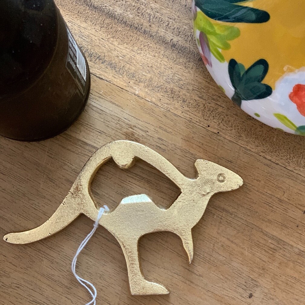 New Anthropologie Kangaroo Gold Aluminum Bottle Opener NWT | eBay
