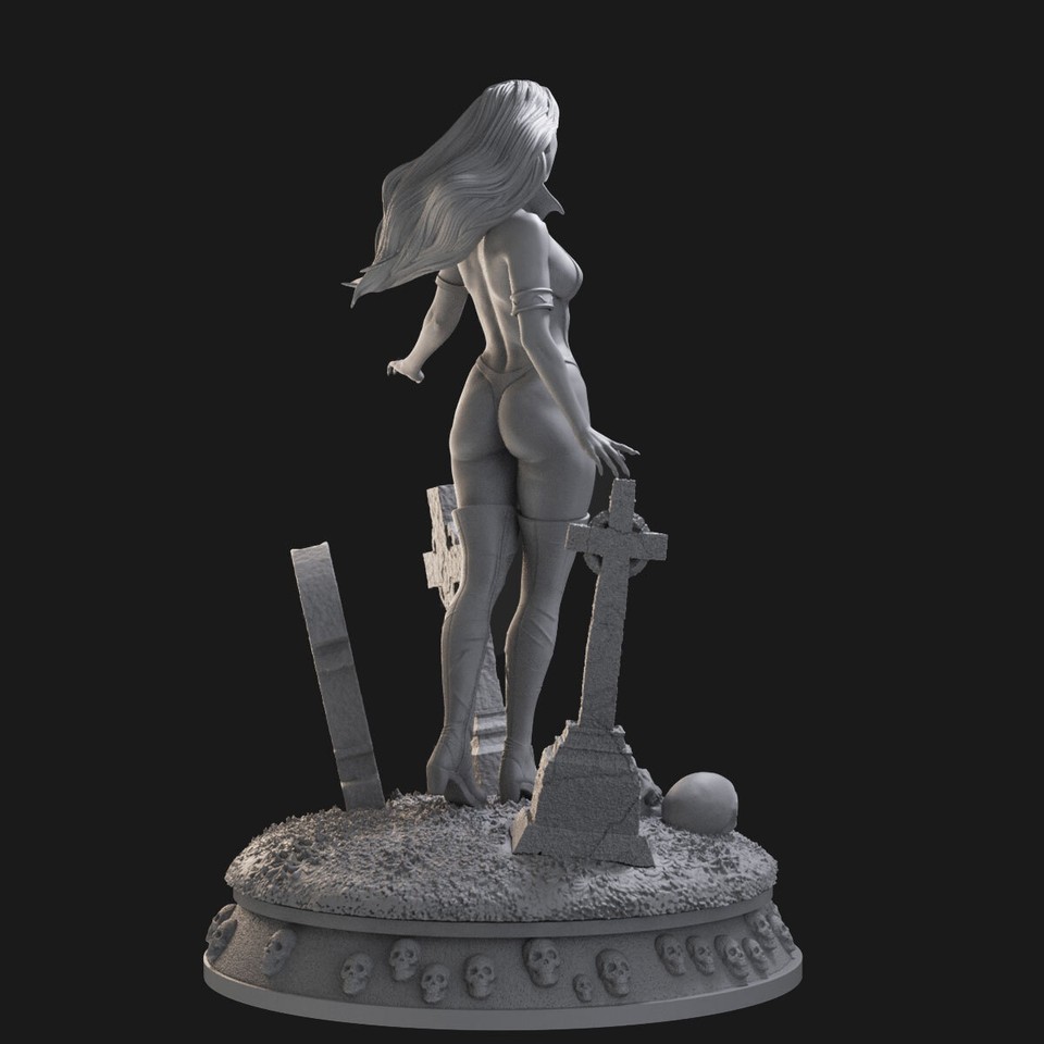 Vampirella Cemetery 1/24 1/18 Figure 3D Print Model Kit Unpainted ...
