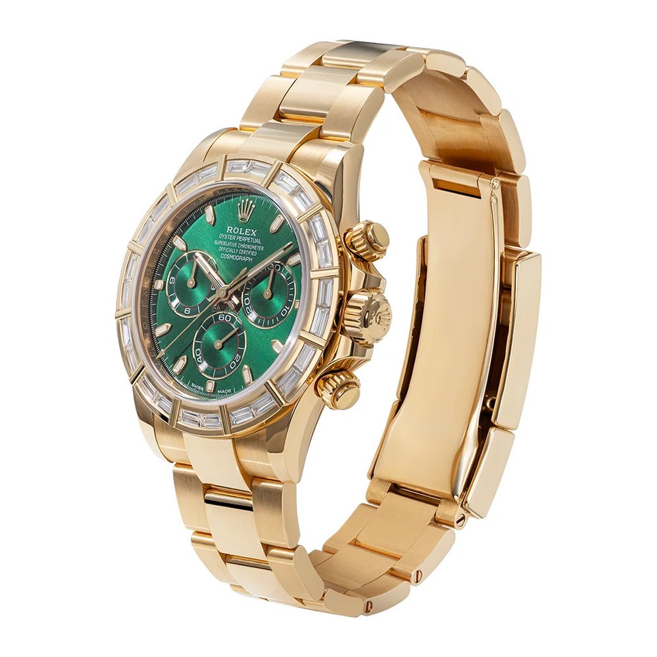 Rolex Daytona Watch 40MM Green Index Hour Markers Dial Yellow Gold | eBay
