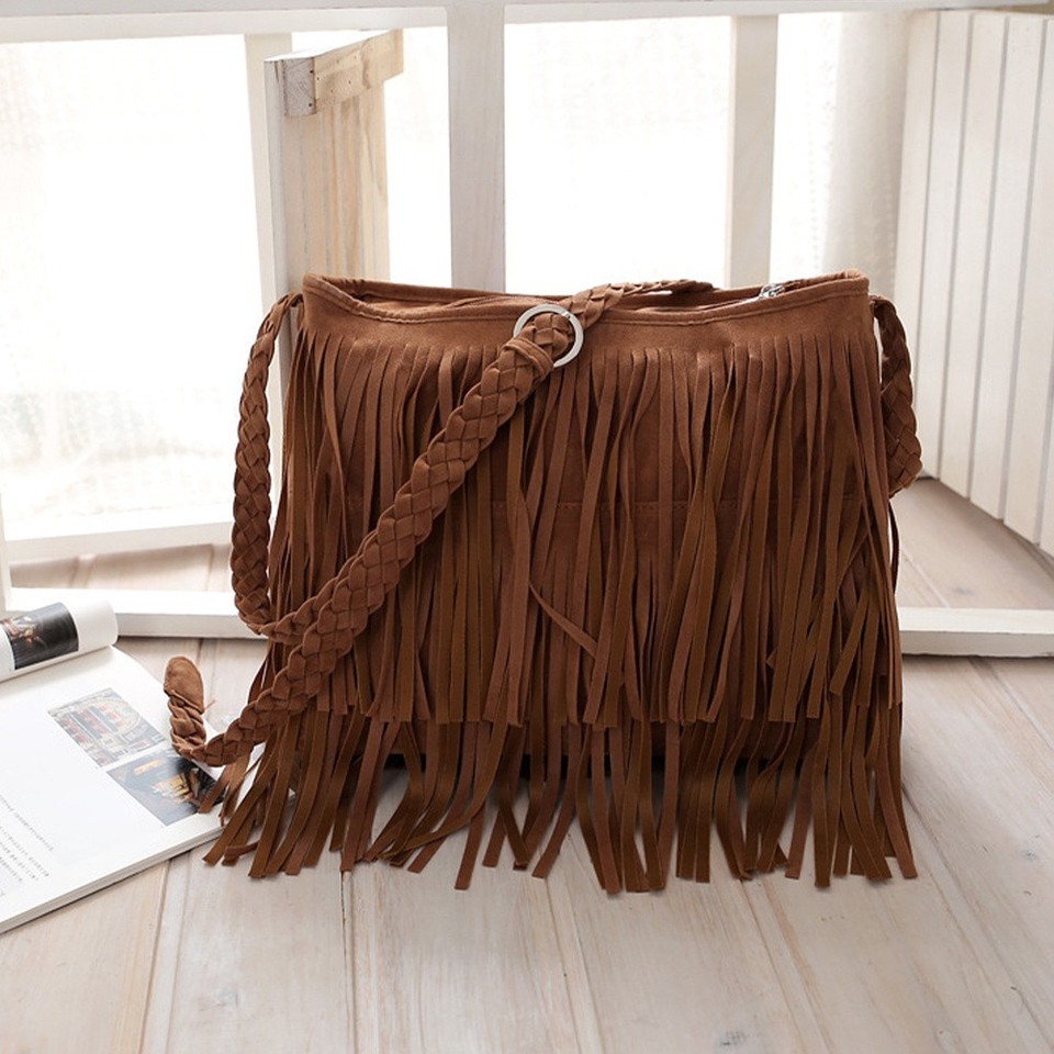 Fringed Purses Crossbody Bag, Tassel Women's Shoulder Travel Miss ...