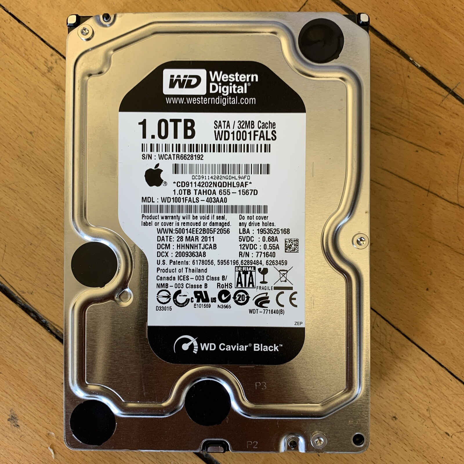 Apple / Western Digital WD Caviar Black 1 TB 3.5" WD1001FALS 661-1475 ...