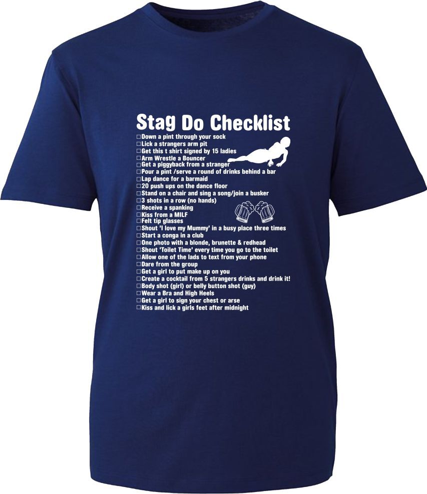 Stag Do T-Shirt, Stag Do Checklist t shirt, Groom's Party tshirt ...