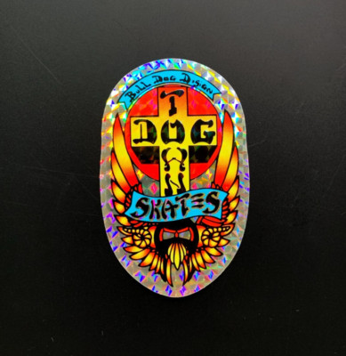 VERY RARE VINTAGE DOGTOWN Skateboard sticker decal prism prismatic BULL ...
