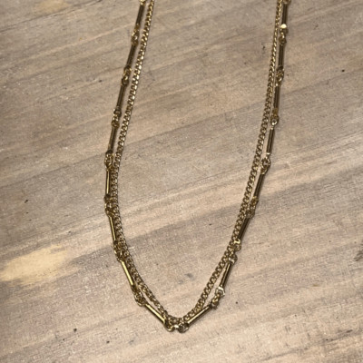 Estate Gold Tone Double Strand 24” Necklace | eBay