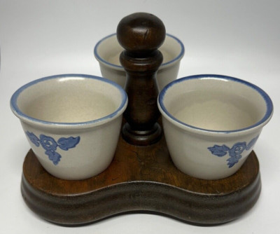 Pfaltzgraf Yorktowne 3 Cup Condiment/Jam Server with Wood Stand | eBay